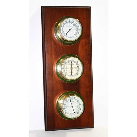 Accents | Vintage Sunbeam Weather Station Thermometer Barometer ...